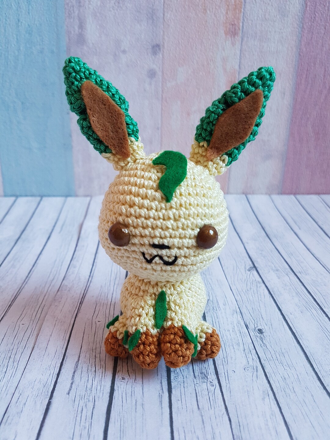 Pokemon Amigurumi Folipurba / Leafeon Amigurumi Crochet Plush Home ...