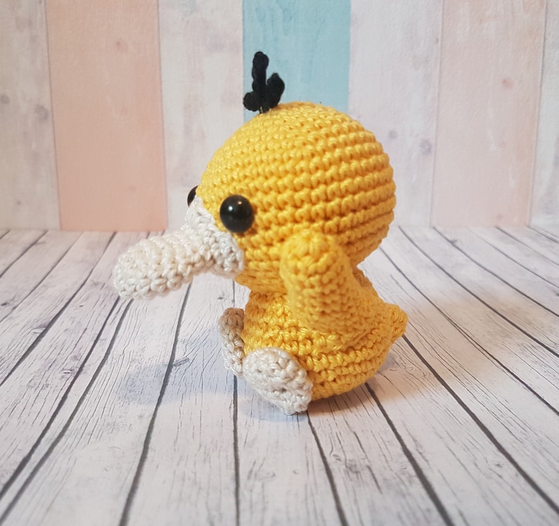 Crochet Psyduck Amigurumi – Handmade Cotton Stuffed Animal – Nursery ...