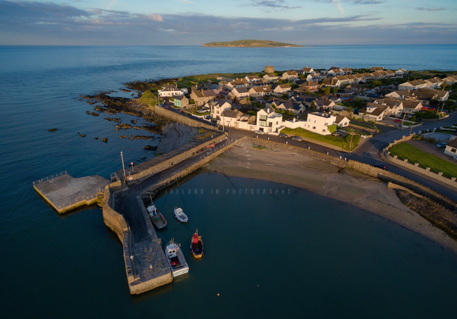 Aerial View of Headland and Lambay Island at Rush Harbour - Etsy