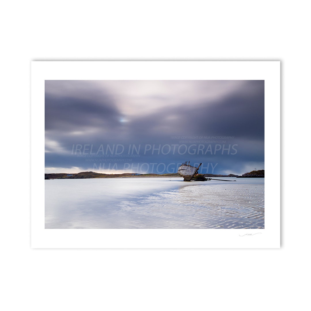 Bunbeg Boat Wreck Bad Eddie Donegal Print, Gift From Donegal, Wall Art ...