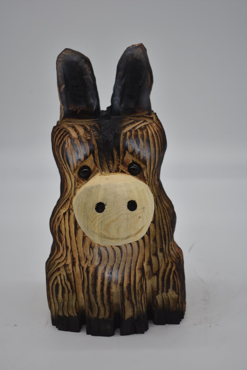10'' Donkey Wood Chainsaw Carving - Etsy