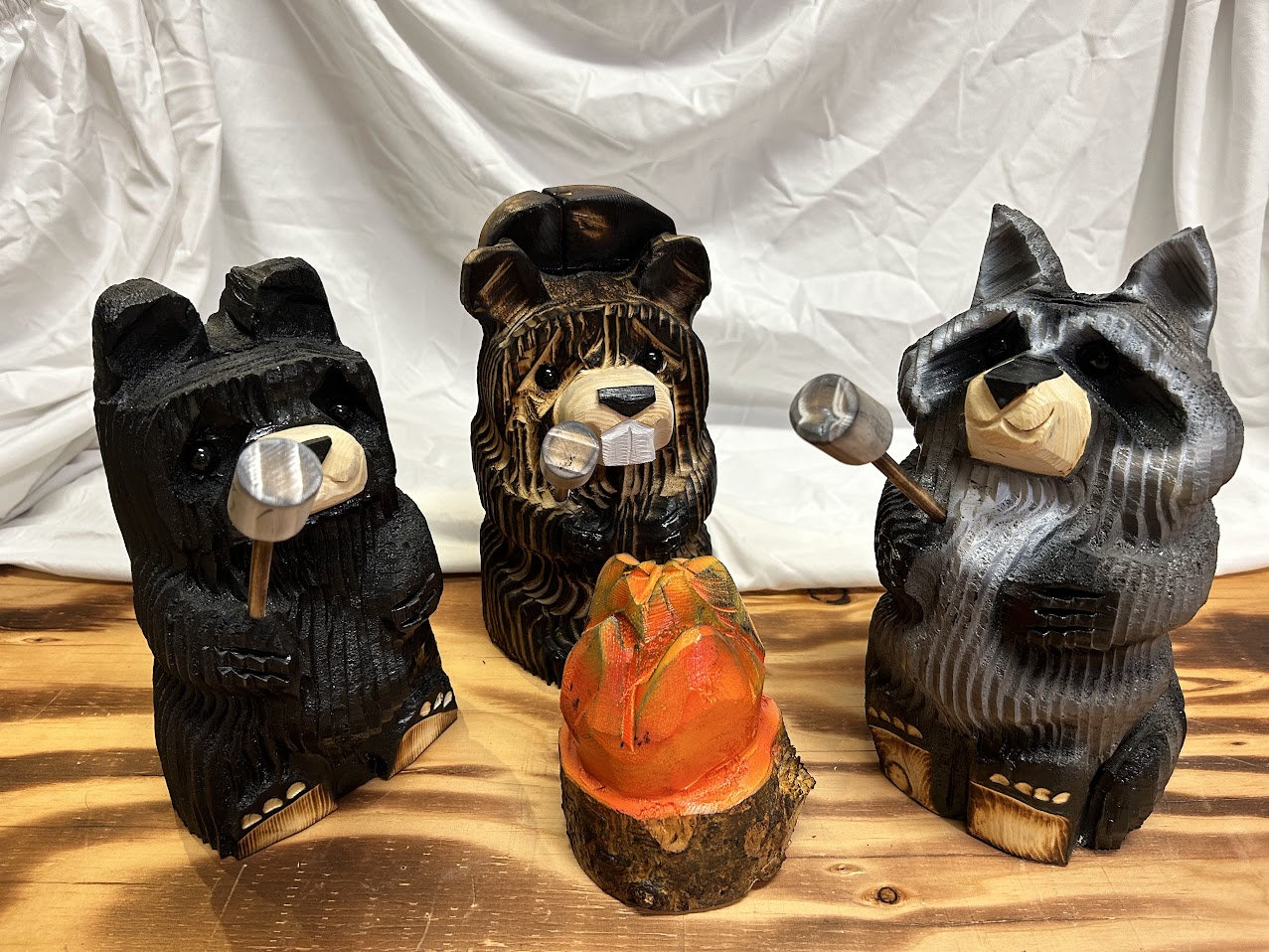 3- 10 Inch Critter Campfire Roasting Marshmallows, Bear, Moose, Beaver ...