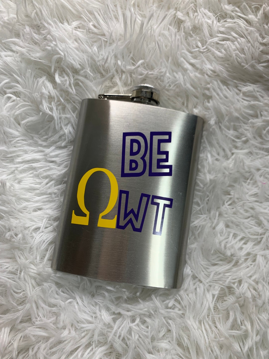Omega Psi Phi Be Owt Flask - Etsy