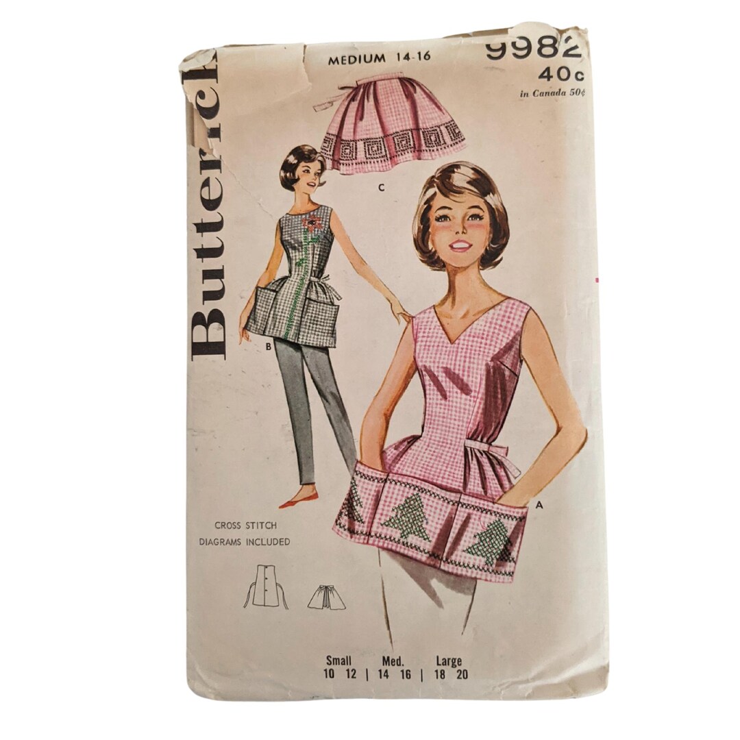 BUTTERICK Pattern 9982・vintage 1960s Sewing・size Medium 14-16・UNCUT - Etsy