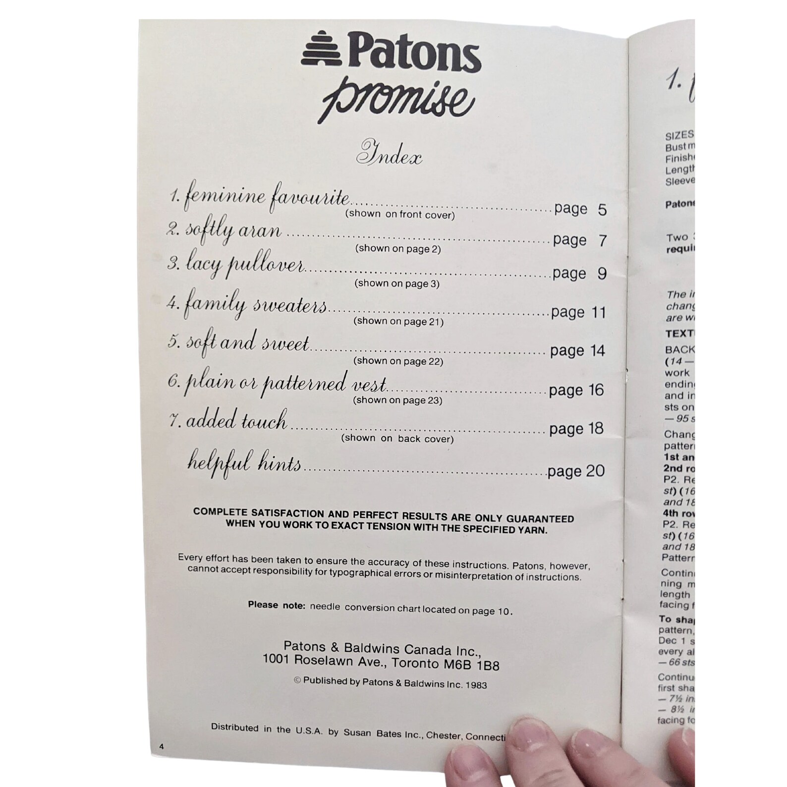 Vintage Knit Sweater Patterns1983 Patons Promise - Etsy