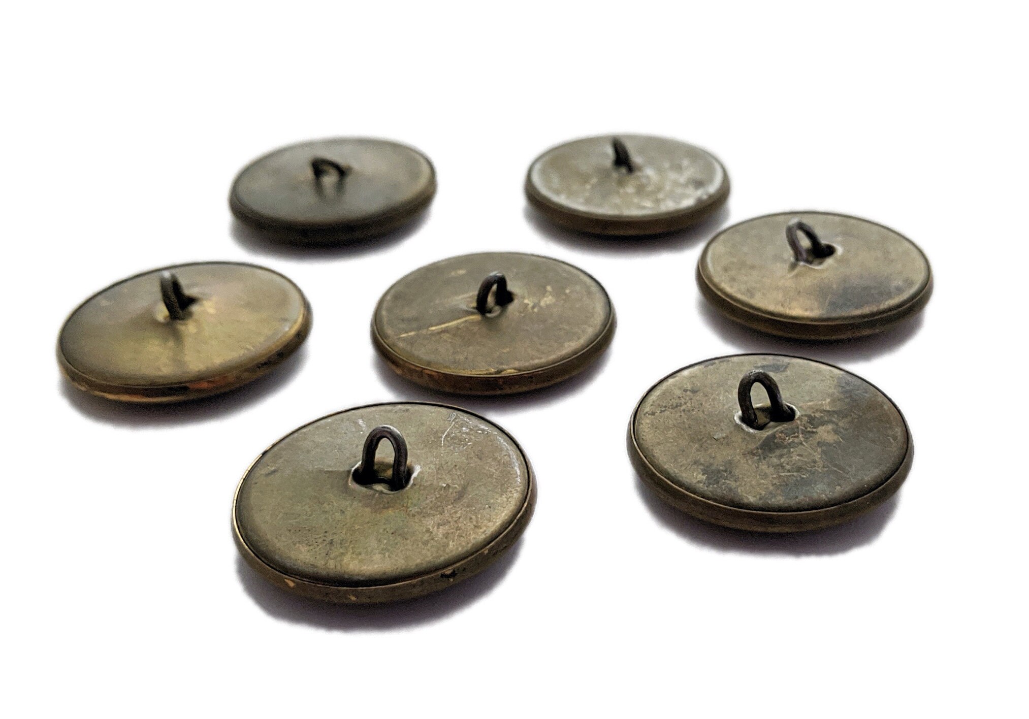 7 Vintage Monogram Buttons2.8 cm Metal Coat Button Set | Etsy