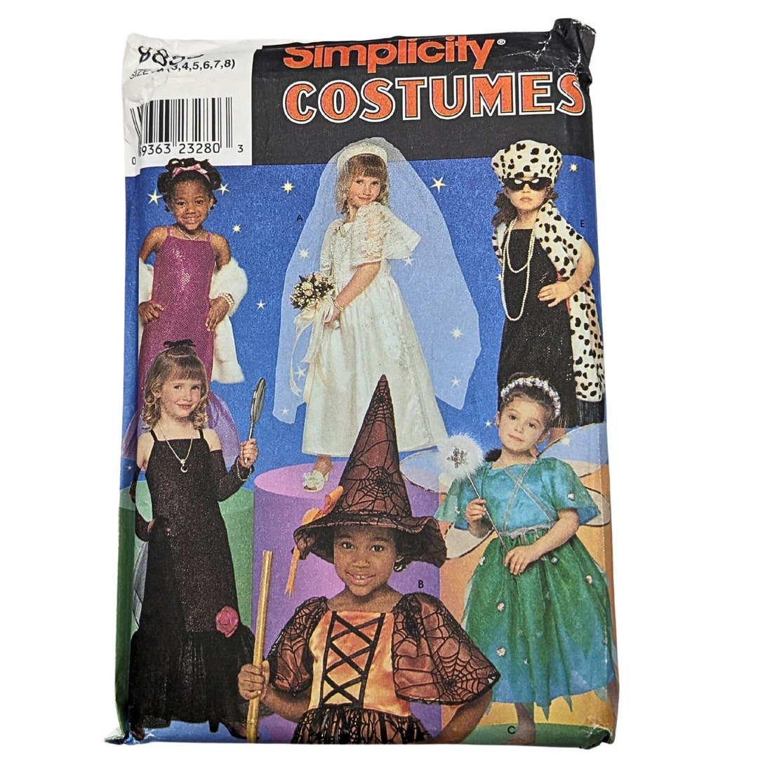 Vintage SIMPLICITY Halloween Costume Pattern 8885・child Sizes 3-8・UNCUT ...