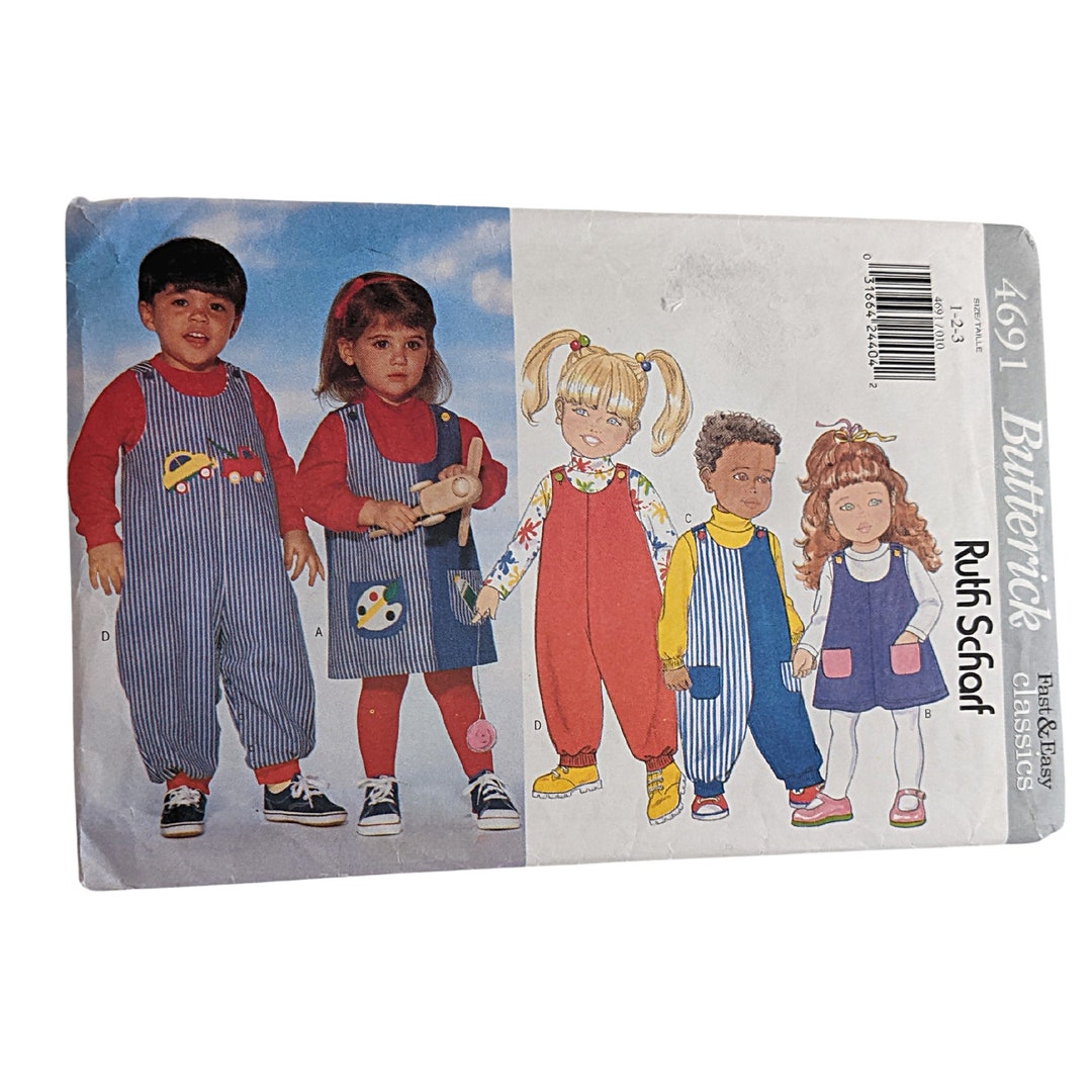 BUTTERICK Pattern 4691・vintage 1990s Sewing・size Toddler 1-2-3・UNCUT - Etsy