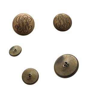 7 Vintage Monogram Buttons2.8 cm Metal Coat Button Set | Etsy