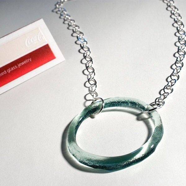 Coca Cola Sea Glass Necklace Sustainable Jewelry Vintage Coca Cola ...