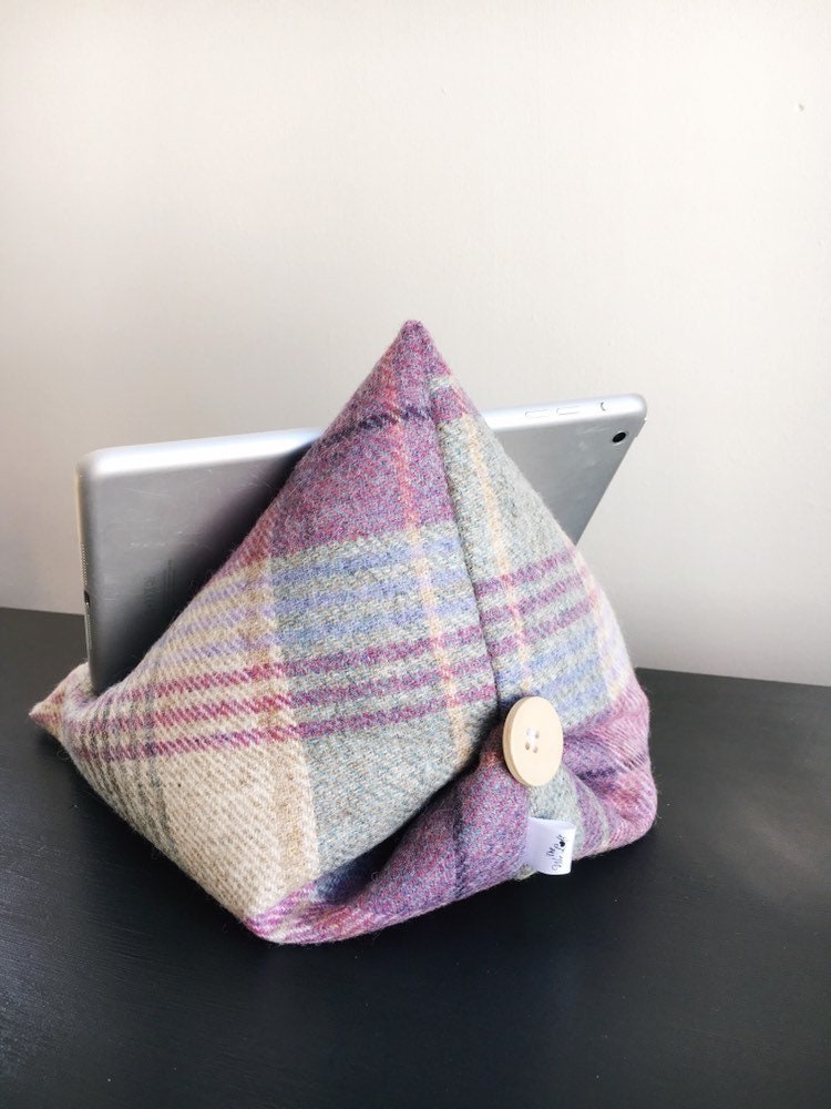 Tweed Tablet Beanbag - Tablet Stand - Tablet Cushion - iPad Beanbag ...
