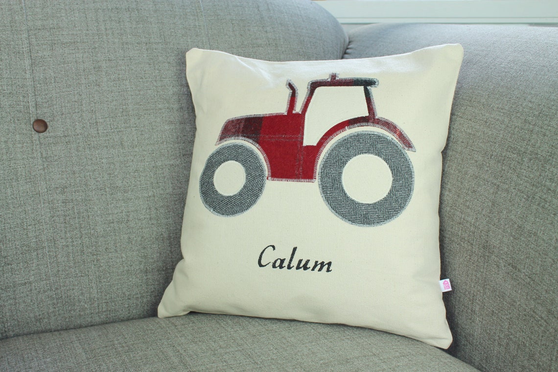 Personalised Tractor Cushion - Tractor Throw Pillow - Tractor Gift ...