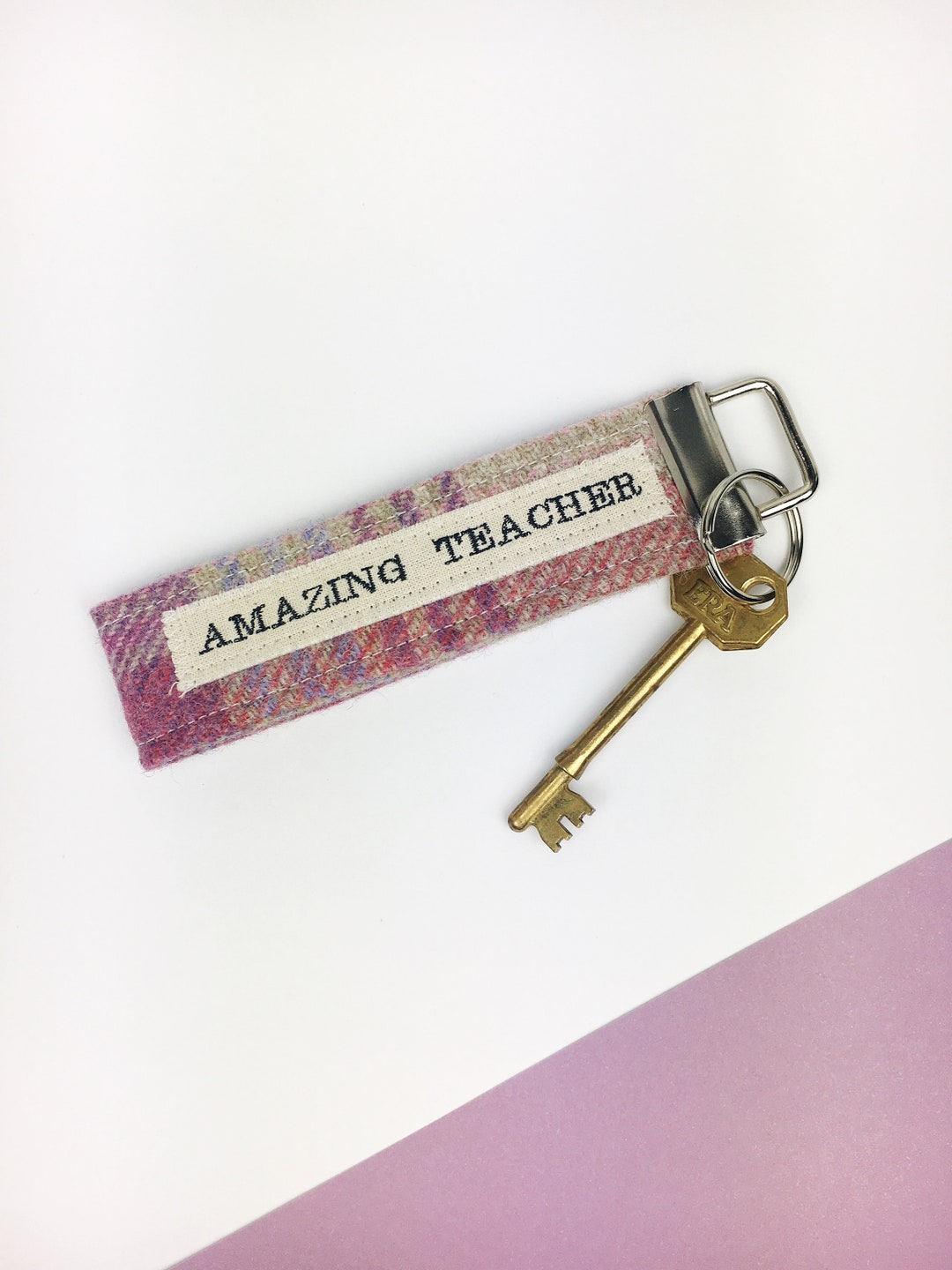 Amazing Teacher Tweed Key Fob - Teacher Key Fob - Teacher Keyring ...