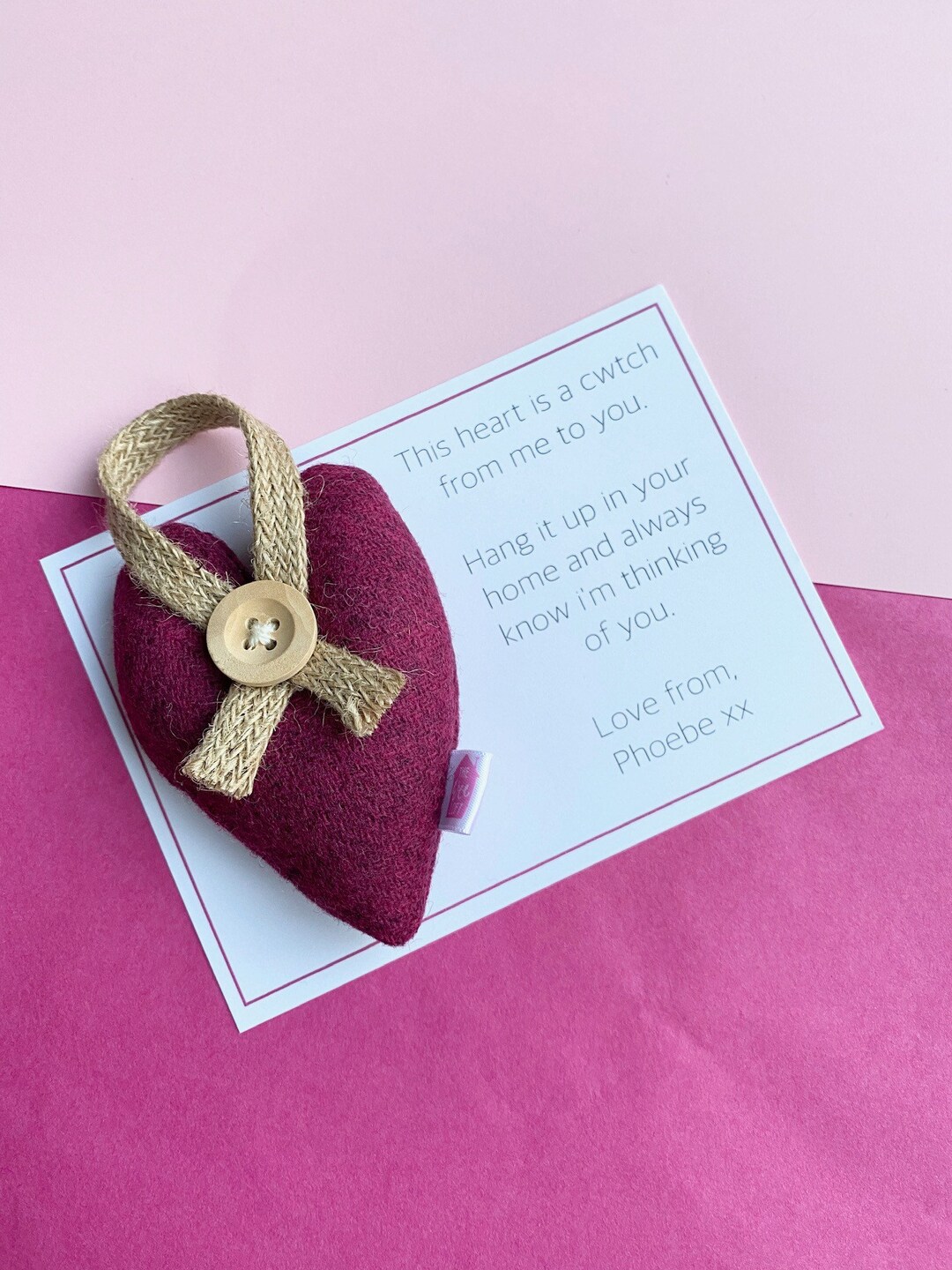 Send a Cwtch - Cwtch Gift - Hanging Heart Decoration - Miss You Gift ...