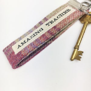 Amazing Teacher Tweed Key Fob - Teacher Key Fob - Teacher Keyring ...