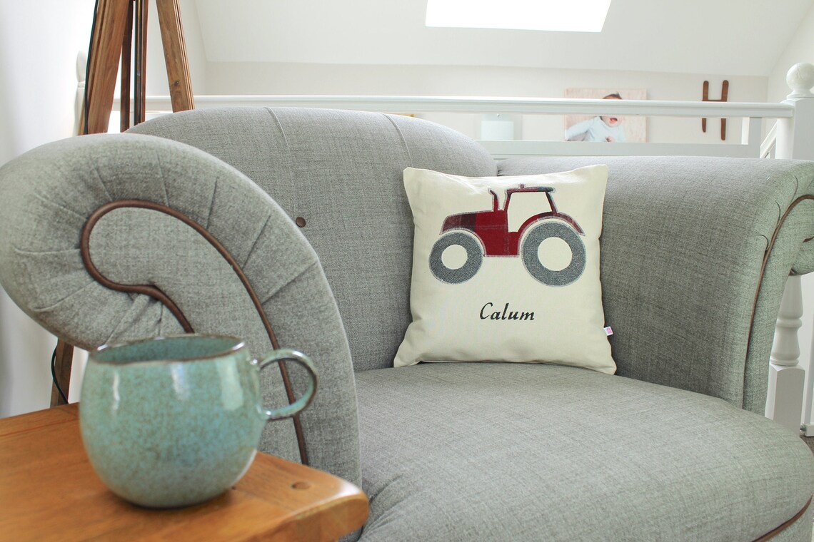 Personalised Tractor Cushion - Tractor Throw Pillow - Tractor Gift ...