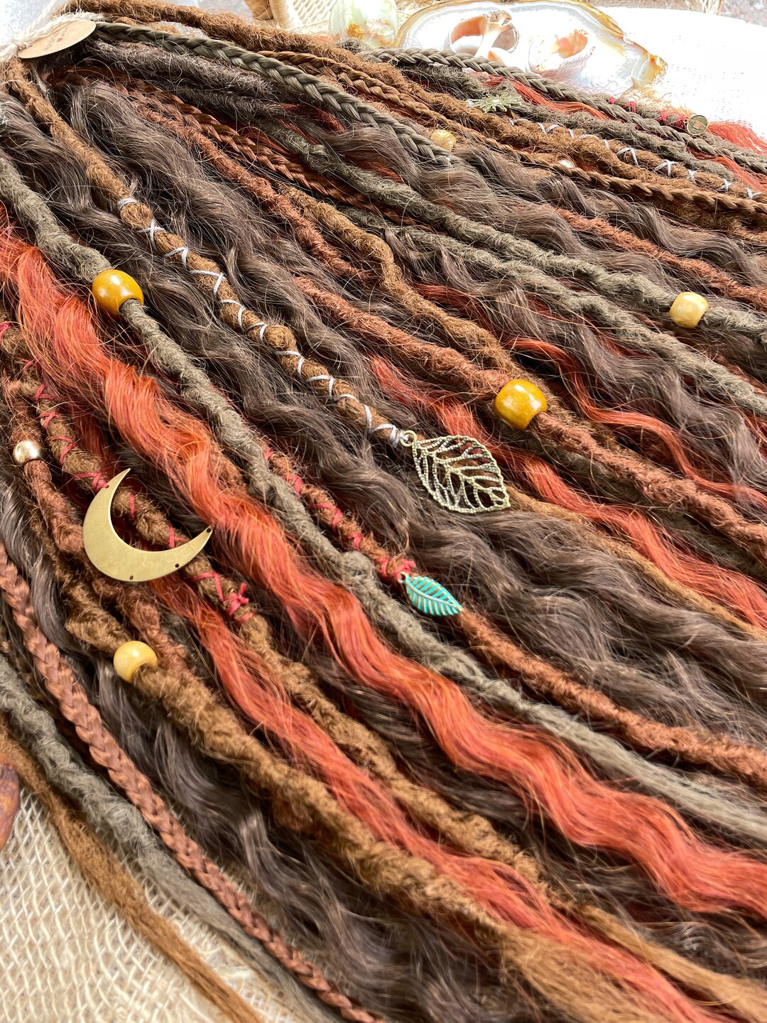 Synthetic Dreadlocks, Sun and Moon Set, Dready Waves, Light Brown ...