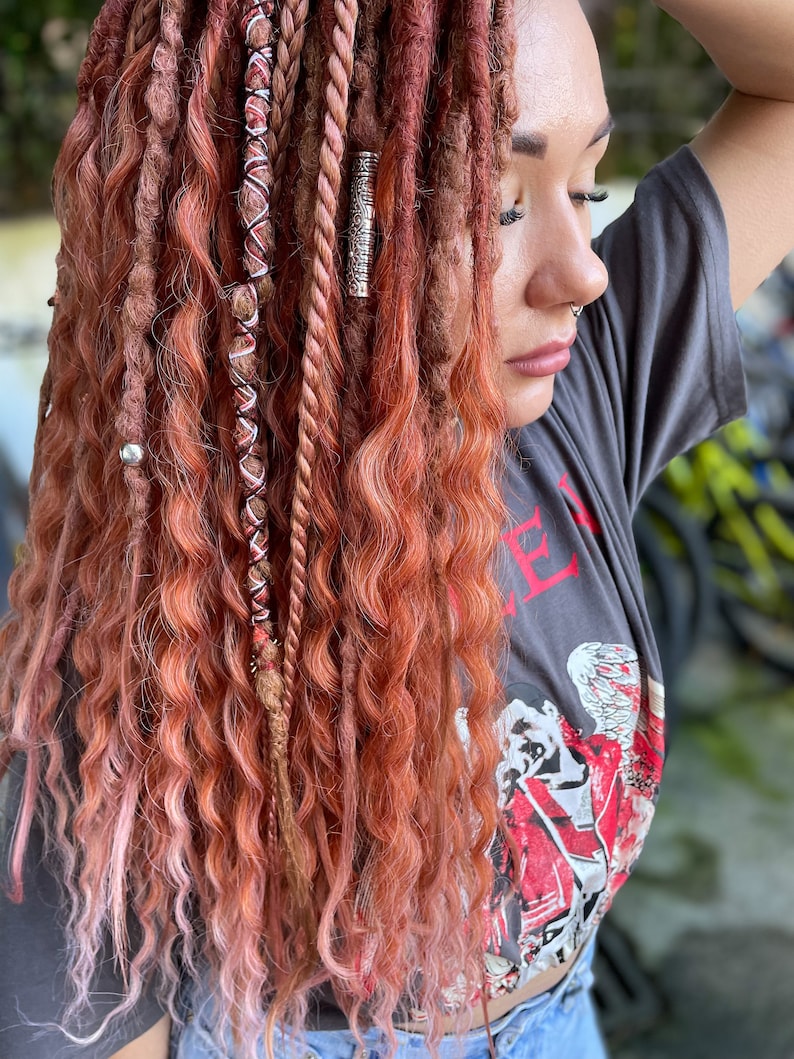 Synthetic Dreads Wild Flower Set Reddishcopper Rose Gold - Etsy