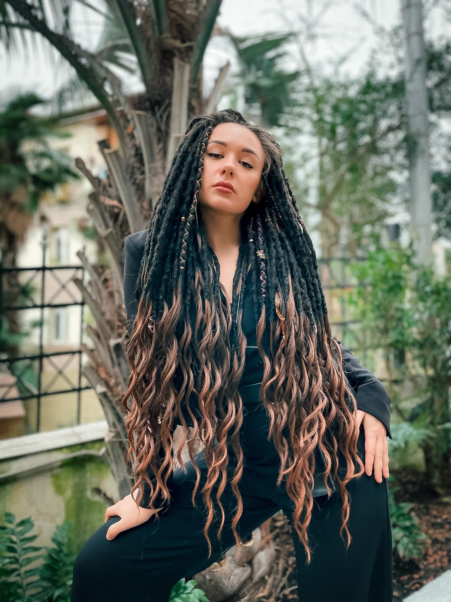 Juju Synthetic Dreads: Black & Reddish Brown Crochet Dreadlocks With ...