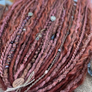 Synthetic Dreads, Wild Flower Set, Reddish,copper, Rose Gold, Pinkish ...