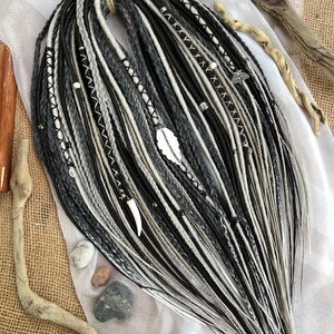 Synthetic Dreads, Monochrome Set, Natural Black, Ash Blonde Dreadlocks ...