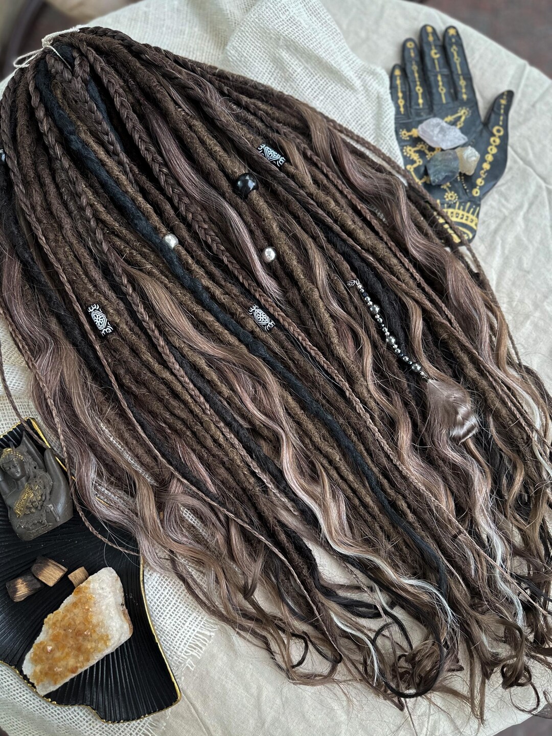 California Dreams Synthetic Dreads: Light Brown, Black, Dirty Blonde ...