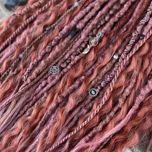 Synthetic Dreads, Wild Flower Set, Reddish,copper, Rose Gold, Pinkish ...