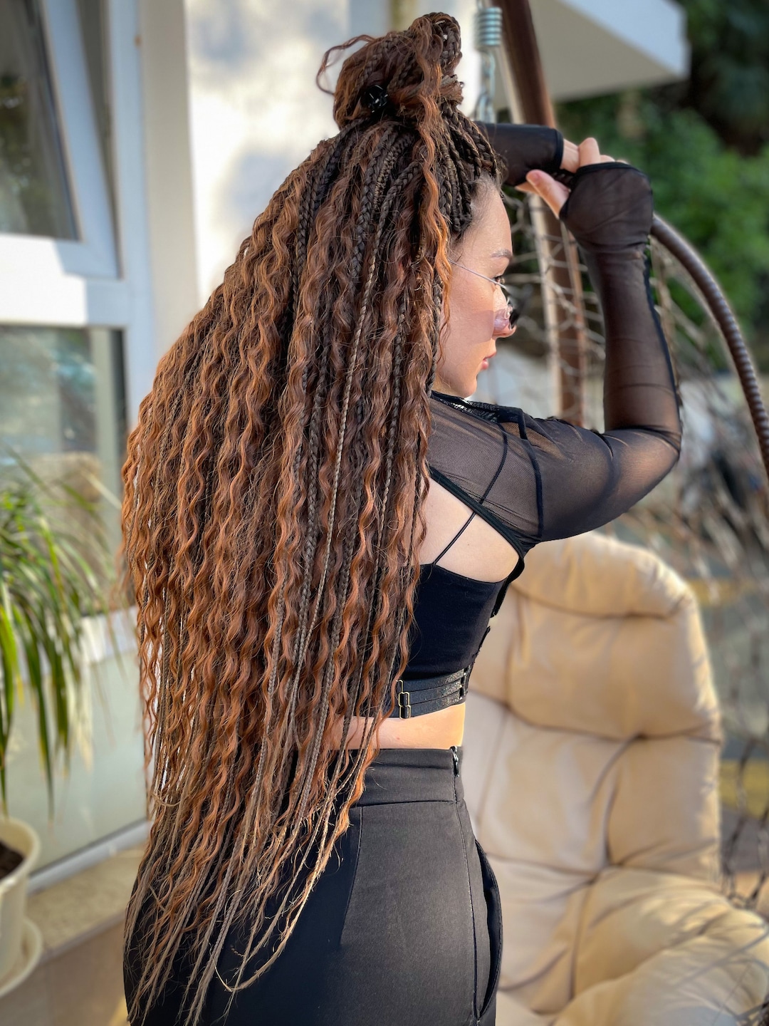 Curly Mix, Cinnamon Mermaid Braids, Synthetic Dreads and Braids, Dready ...