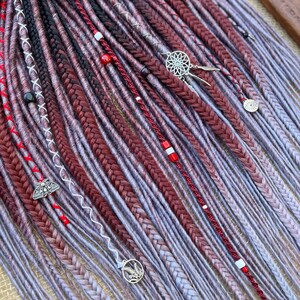 Ready to Ship Amulet Set, Synthetic Dreads, Rich Cherry Red and Lilac ...