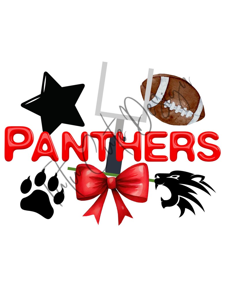 Panthers Football Red Png - Etsy