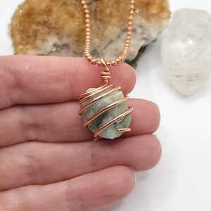 Emerald Necklace, Copper Wire Wrapped Emerald Pendant - Etsy