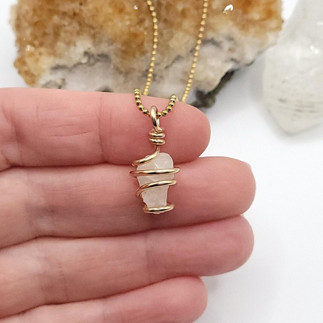 Phenakite Necklace, Gold Wire Wrapped Phenacite Pendant, Rare Crystal ...