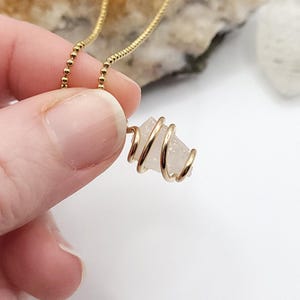 Phenakite Necklace, Gold Wire Wrapped Phenacite Pendant, Rare Crystal ...