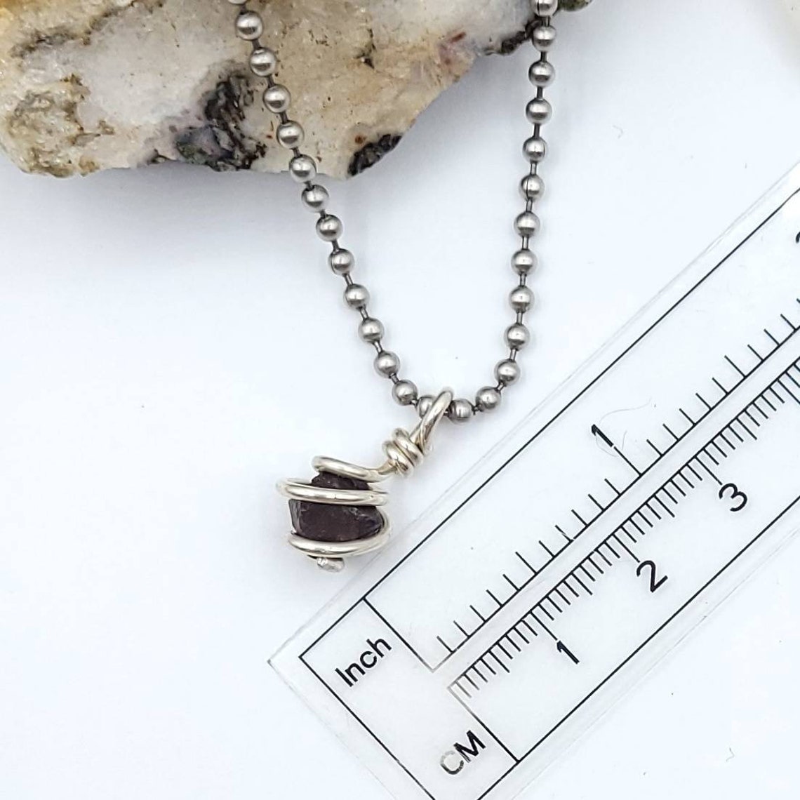 Raw Magnetite Necklace Silver Wire Wrapped Magnetite Pendant - Etsy