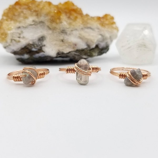 Raw Labradorite Ring - Etsy