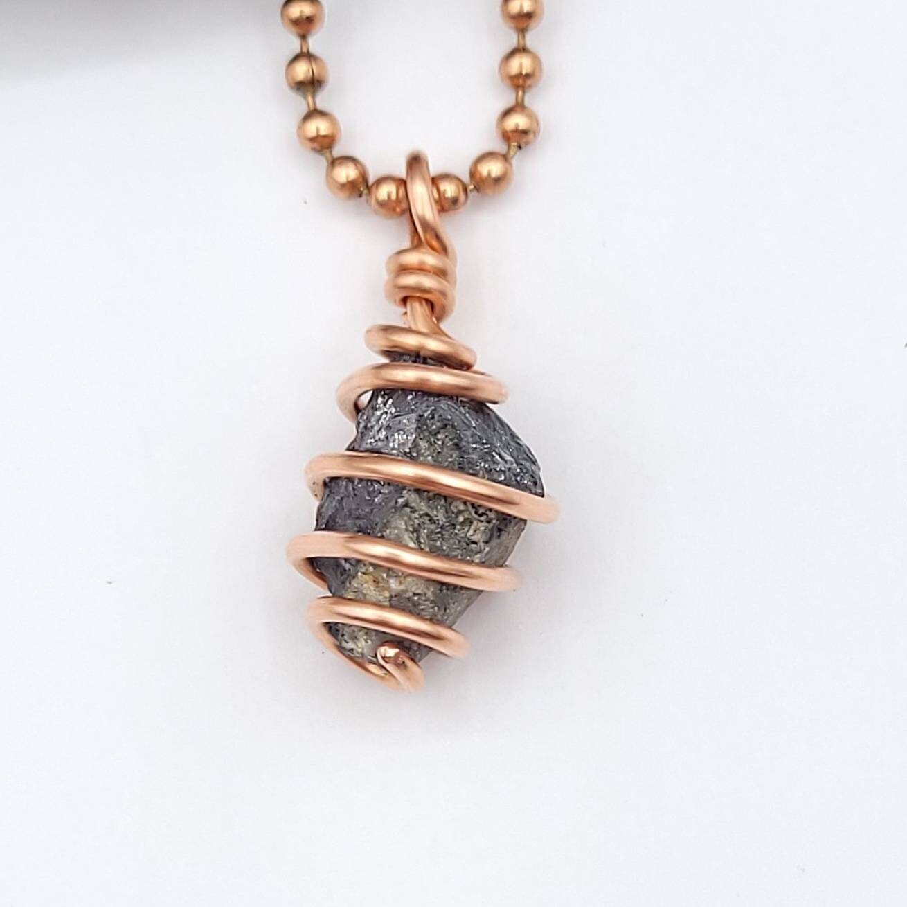 Galena Necklace Copper Wire Wrapped Galena Pendant Crystal | Etsy