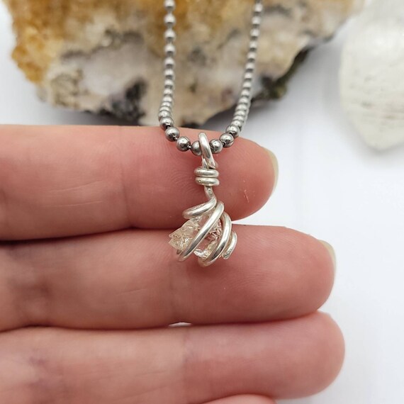 Lake County Diamond Necklace Silver Wire Wrapped Lake County - Etsy
