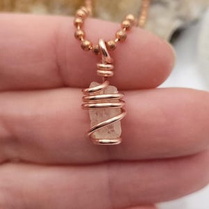 Phenakite Necklace, Copper Wire Wrapped Phenacite Pendant, Crystal ...