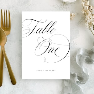 Classic Calligraphy Wedding Table Numbers | A Classic Table Number ...