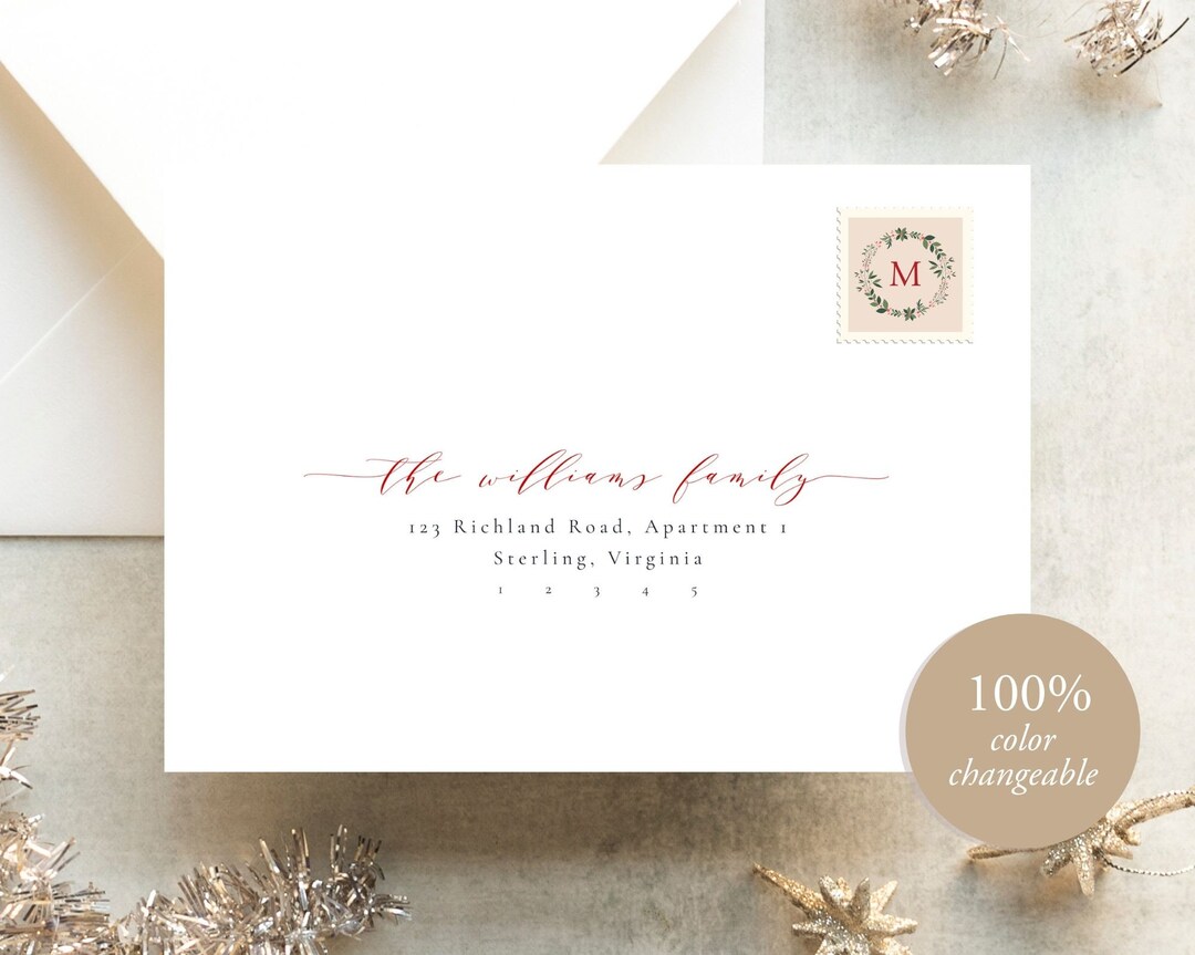 Printable Holiday Envelope Address Template | Print Your Own Christmas ...