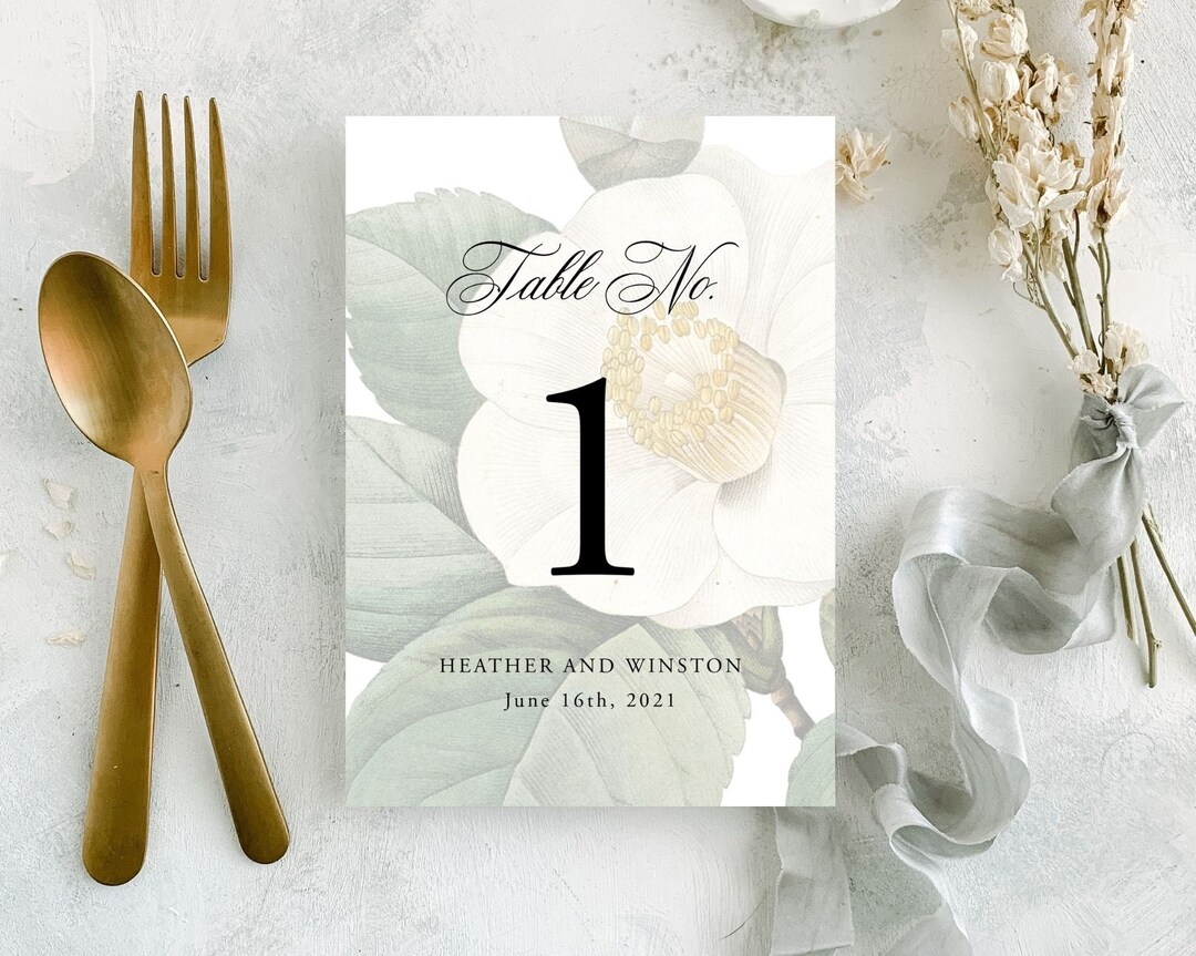 Rustic Flower Table Numbers Template | 100% Customizable and Printable ...