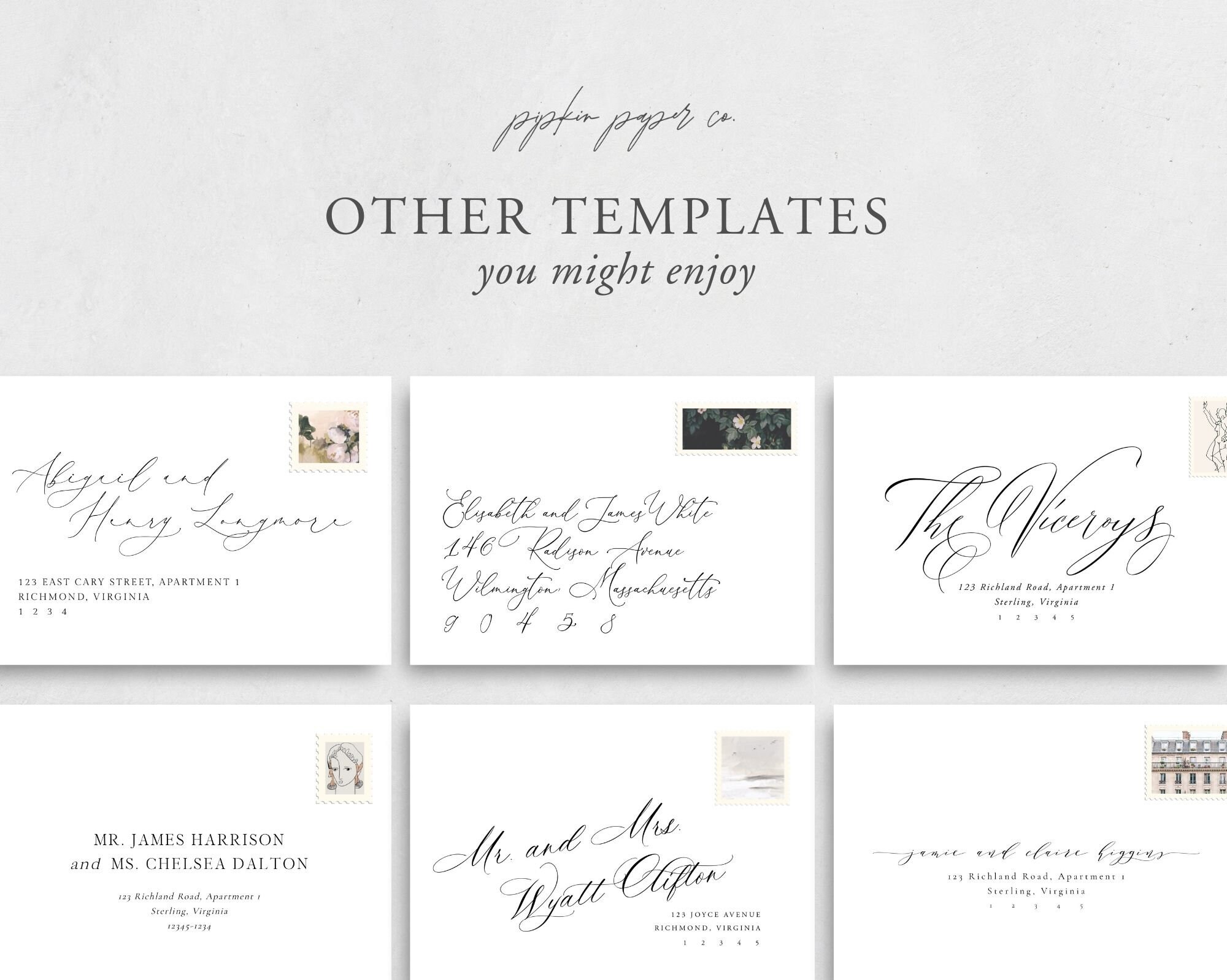 Modern Calligraphy Wedding Envelope Addressing | DIY Printable Envelope ...