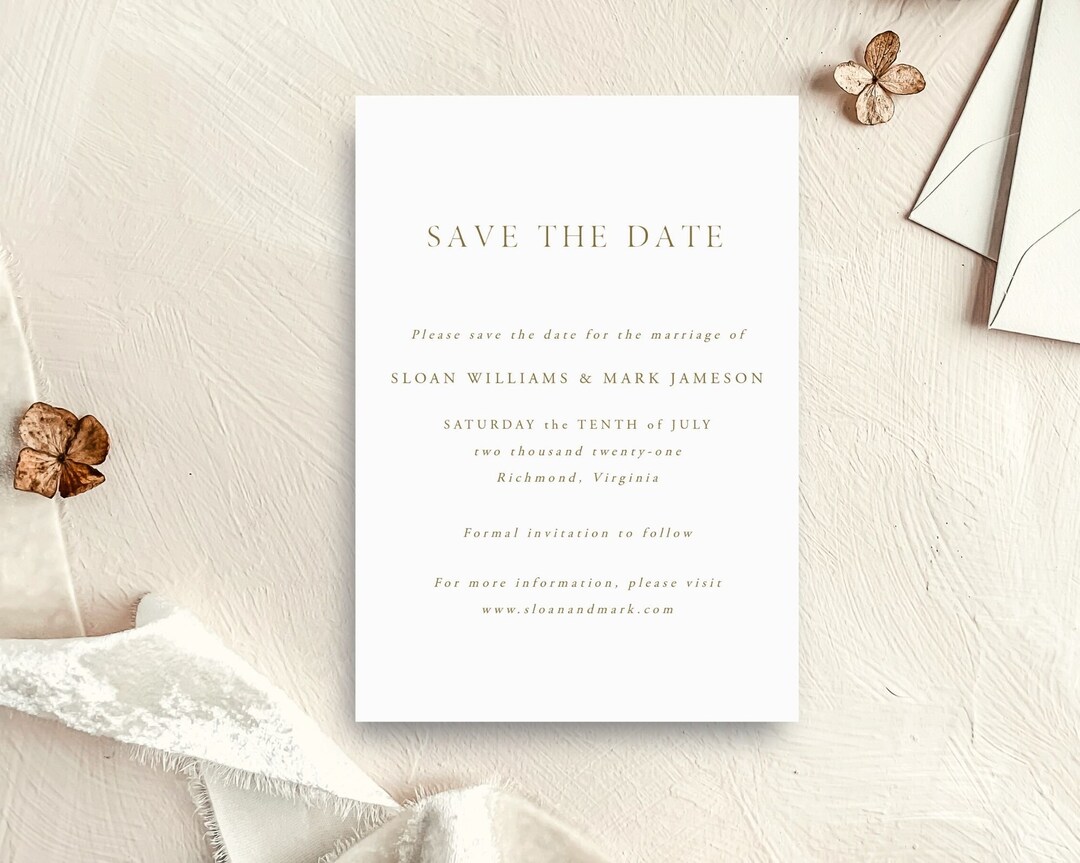 Simple Modern Save the Date | Calligraphy Save the Dates That Are Fully ...