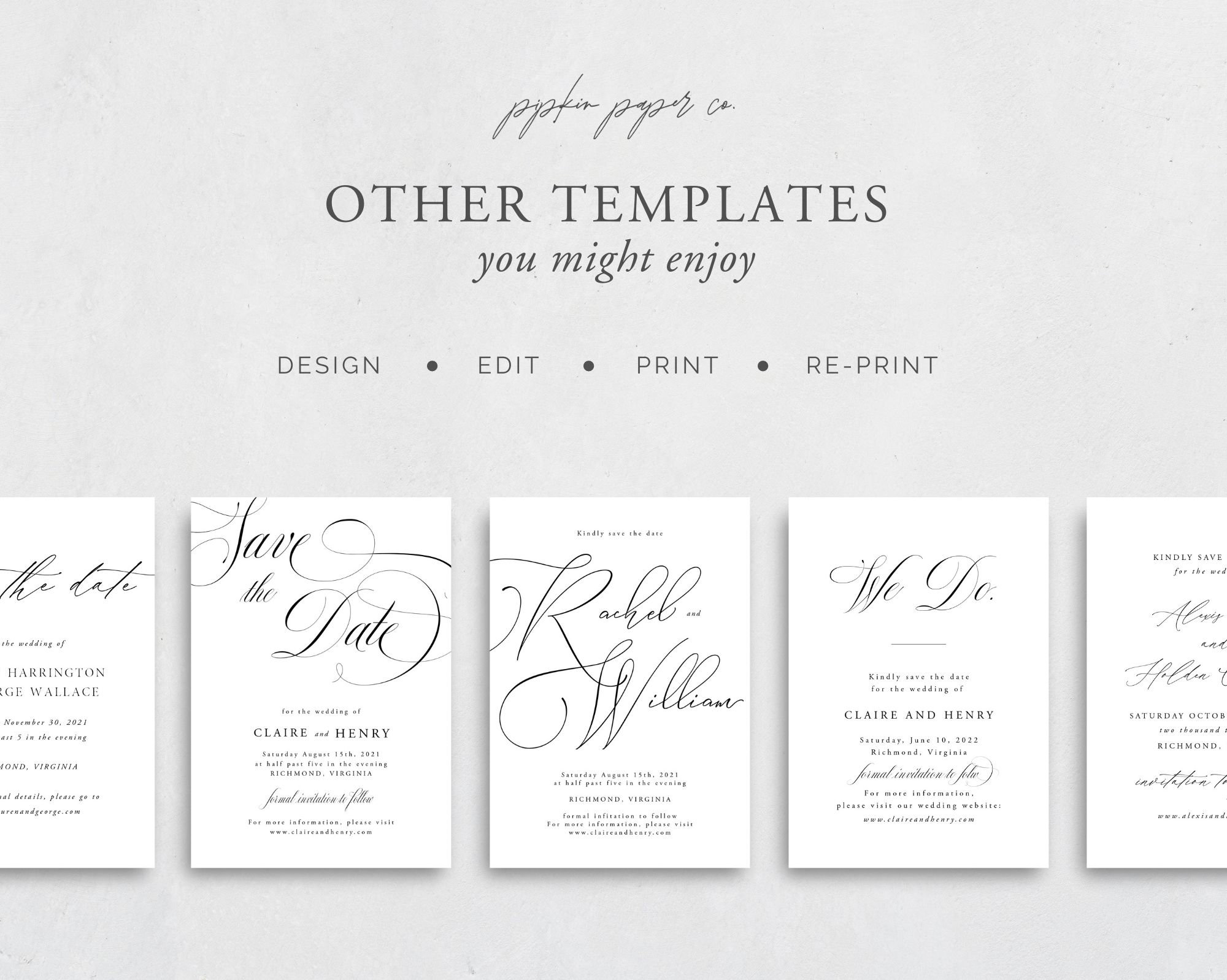 Simple Save the Date Template | Calligraphy Save the Dates That Are ...