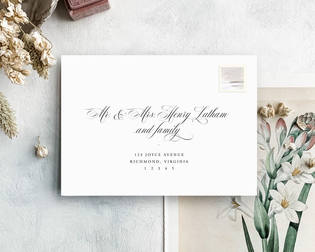 Script Wedding Envelope Template | No Need for a Calligrapher With This ...