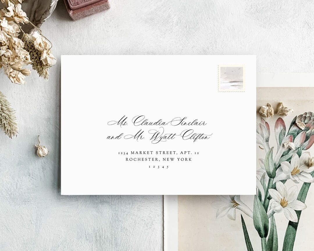 Classic Script Envelope Template | Get Modern Calligraphy Envelope ...