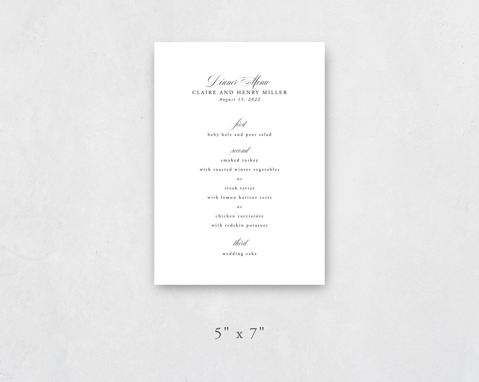 Wedding Menu Printable Template Print Your Own Fully - Etsy