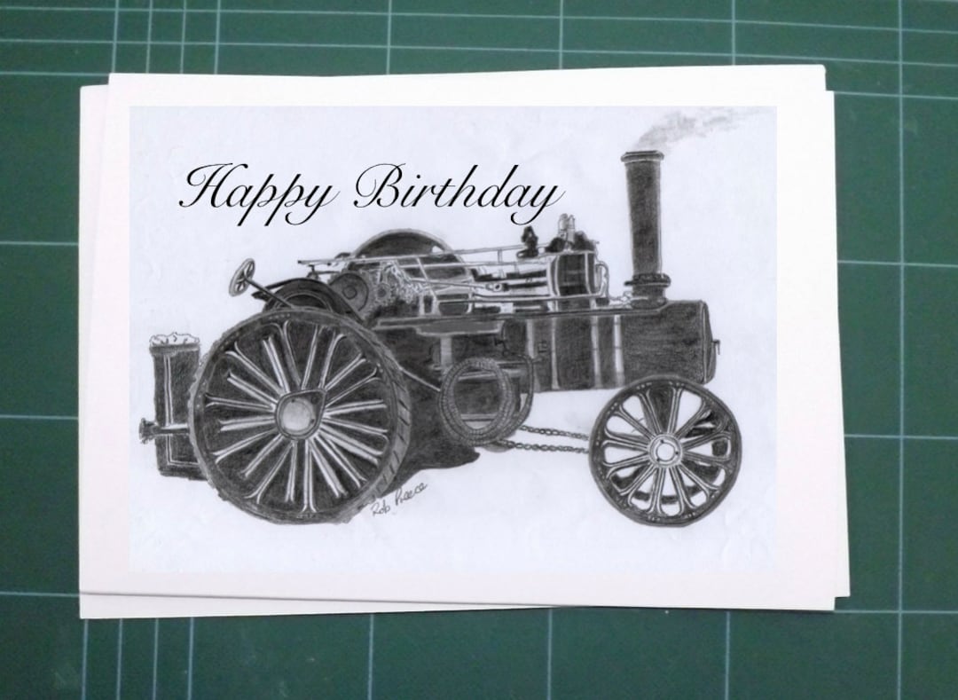 Traction Engine Birthday Card - Etsy