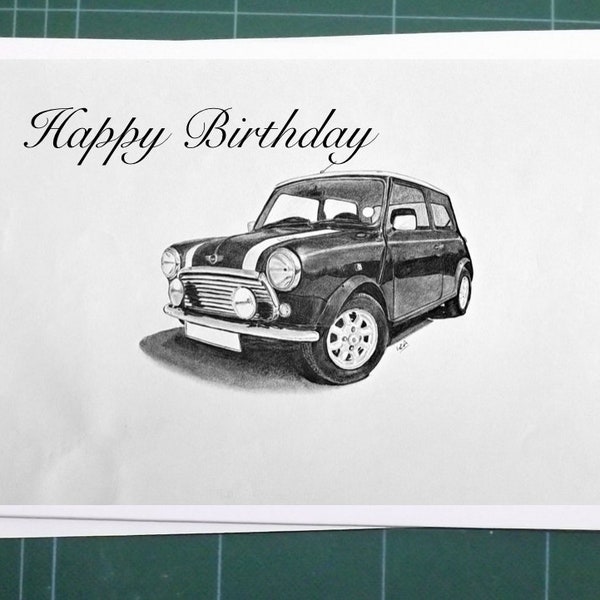 Classic Mini Cooper Birthday Card - Etsy