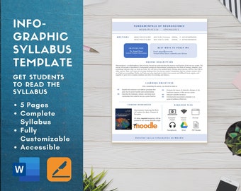 Canva Infographic Syllabus Editable Template I Instant Download - Etsy